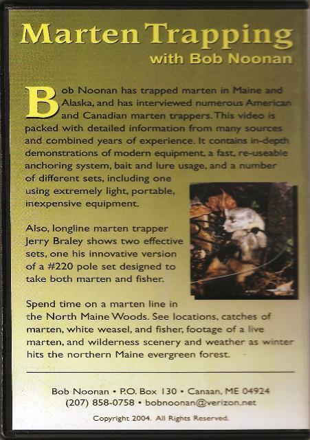 Marten Trapping With Bob Noonan (DVD) Expert Marten Trapping Video | eBay