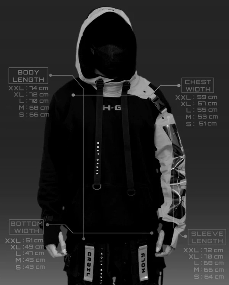 Men's Techwear Red Jacket Rugged fleece Pullover Hoodie Holygrail C.B.G ...