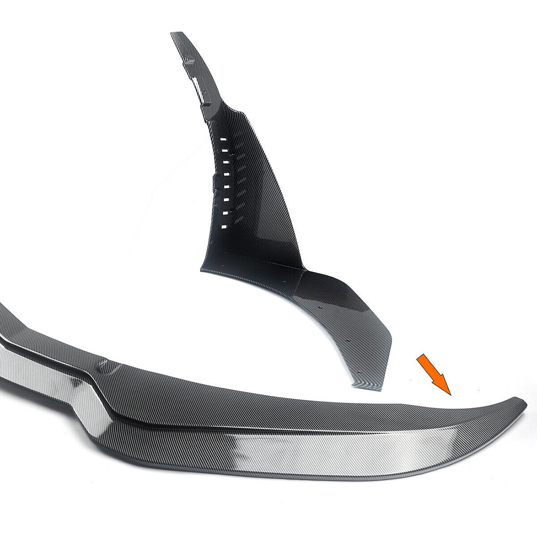 Gloss Black For 14-19 Corvette C7 Z06 Stage 3 Front Lip Splitter Side ...