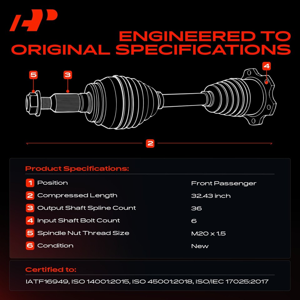 A-Premium Front RH CV Axle Assembly for VW Jetta 1999-2005 2008 2010 ...