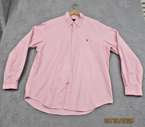 Ralph Lauren Shirt Men XL Pink Flesh Pony Preppy Blokecore Ivy League ...