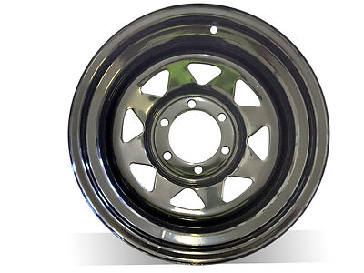 1X16X8" BLACK SUNRAYSIA Steel Wheel N28, For Colorado,Triton,Hilux ...