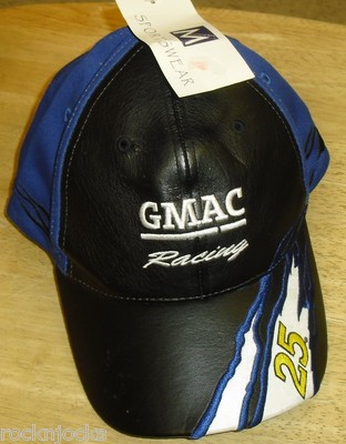 Brian Vickers GMAC Racing LEATHER TYPE BILL FRONT Nascar Adjustable hat ...