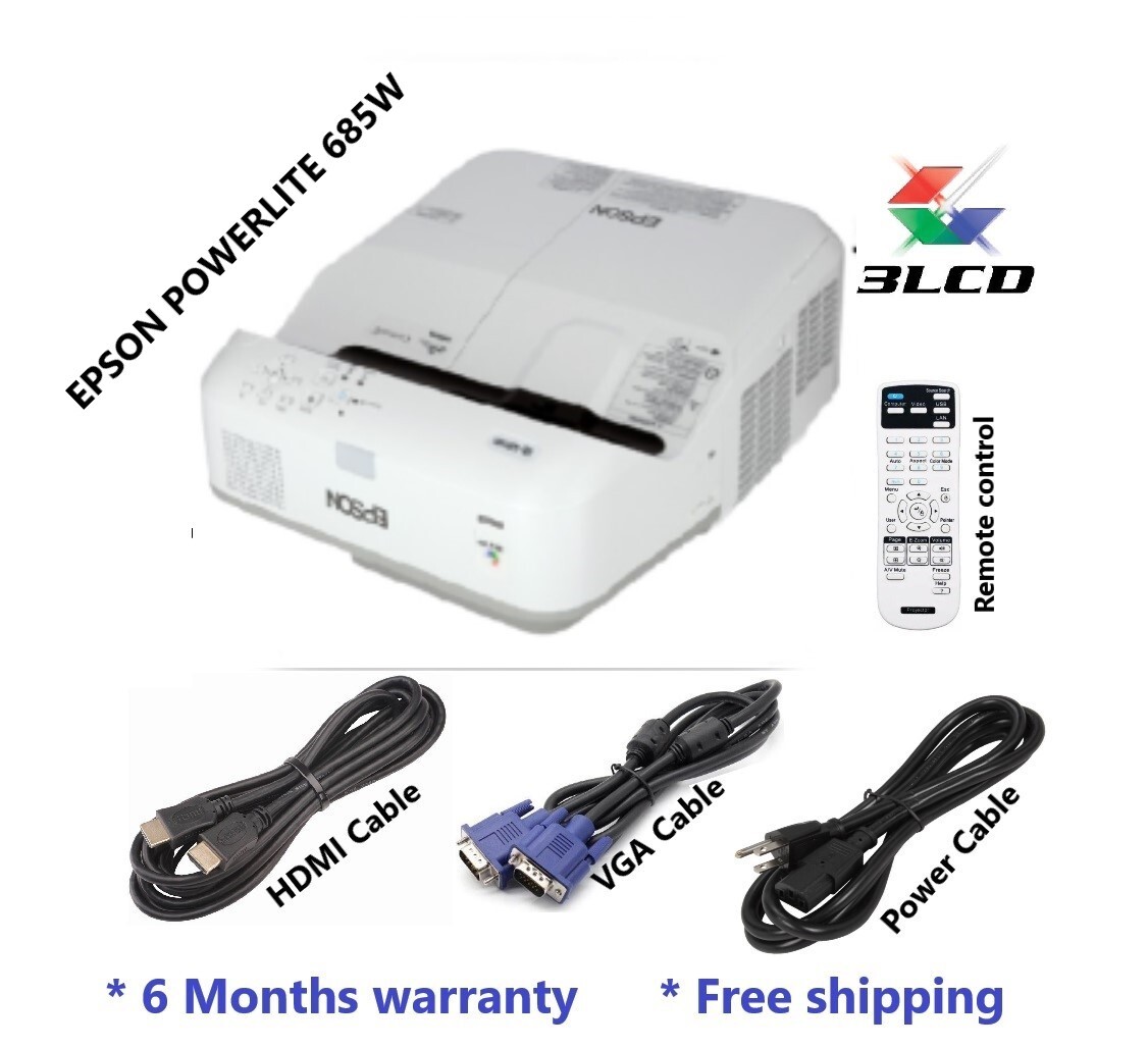 Epson PowerLite 685W WXGA Ultra-Short Throw 3LCD Projector V11H744620 ...