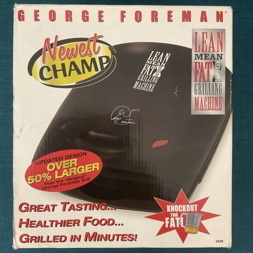George Forman Newest Champ Lean Mean Fat Grilling Machine GR2B Black ...