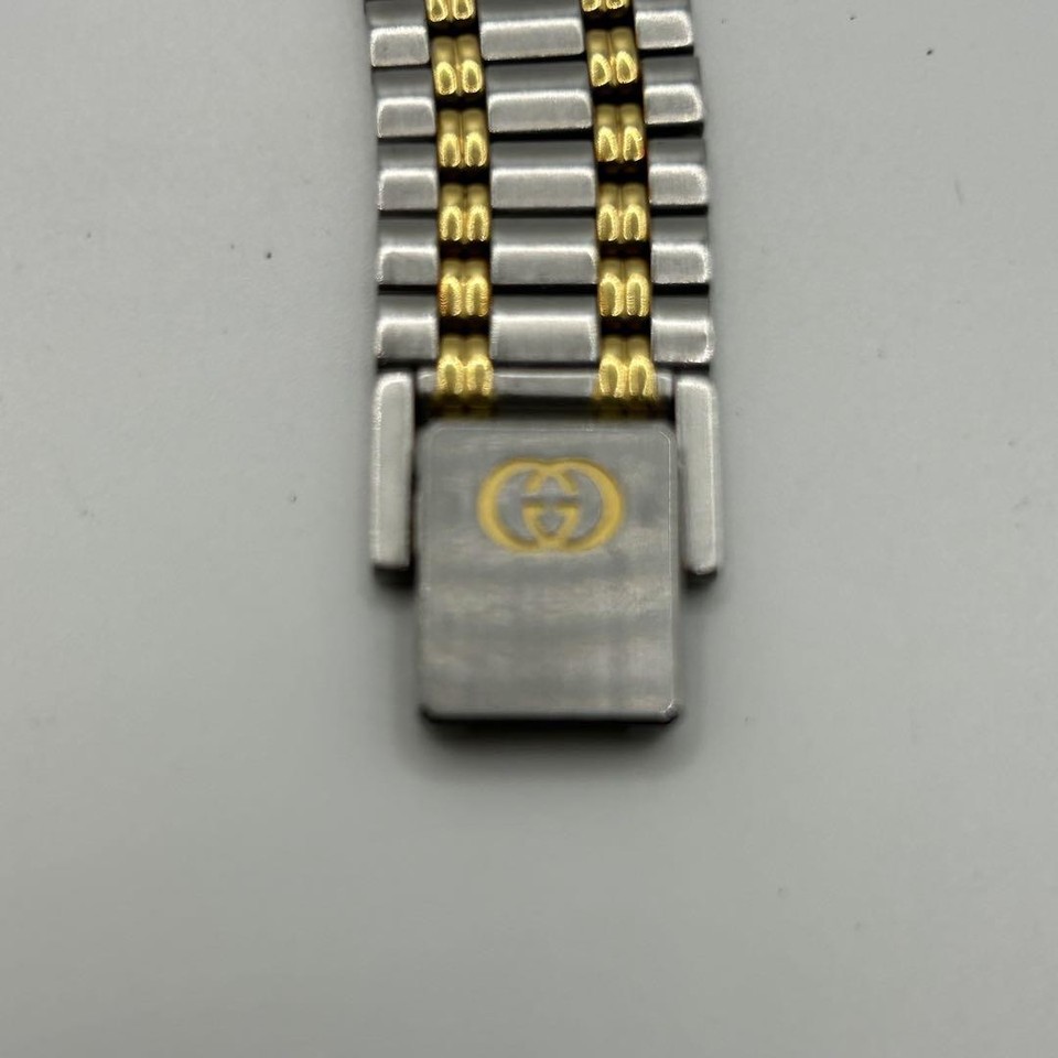 Gucci 9000M Quartz Gold Unisex Watch, 33mm Slim Case, Silver & Gold ...
