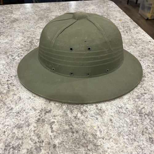 Vintage WWII USN pith hat helmet military navy N140 green USMC marines ...