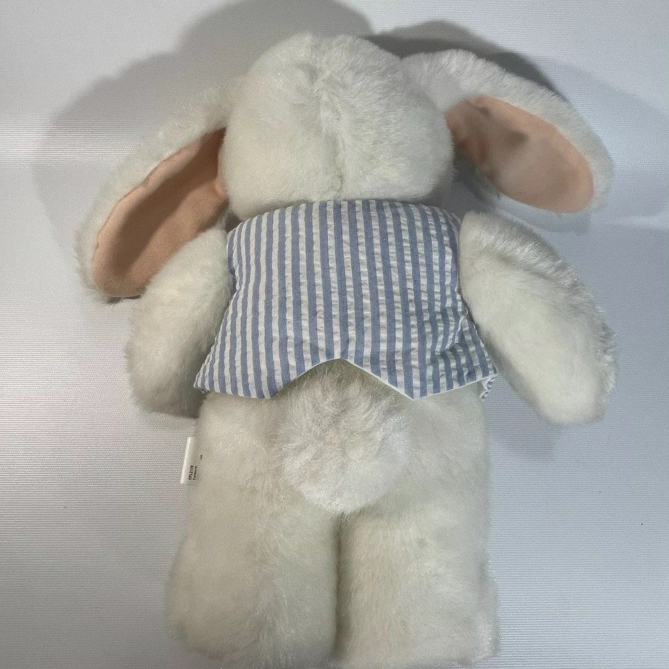 RET EUC Hallmark Uncle E The Easter Bunny Pin Striped Vest Stuffed ...