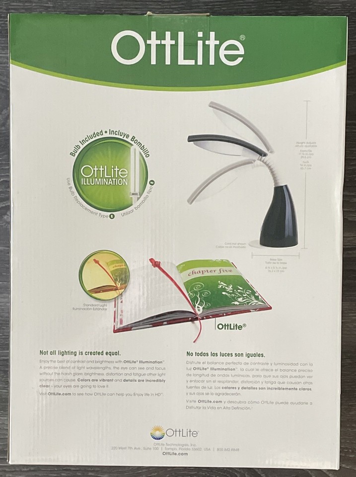 OttLite 13W with Flex-Neck Desk Light Lamp Reading Bulb Model F30G53 ...