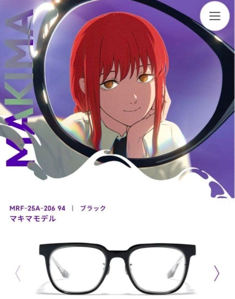 JINS x Chainsaw Man Makima Model Glasses Limited Collaboration From ...