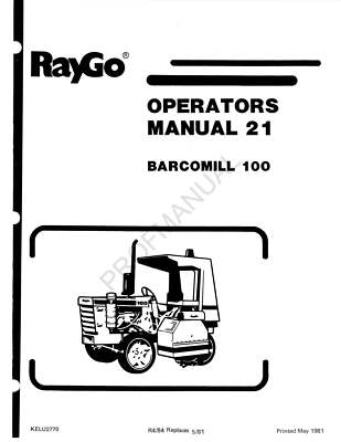 Caterpillar Raygo Operators Maintenance Manual | eBay