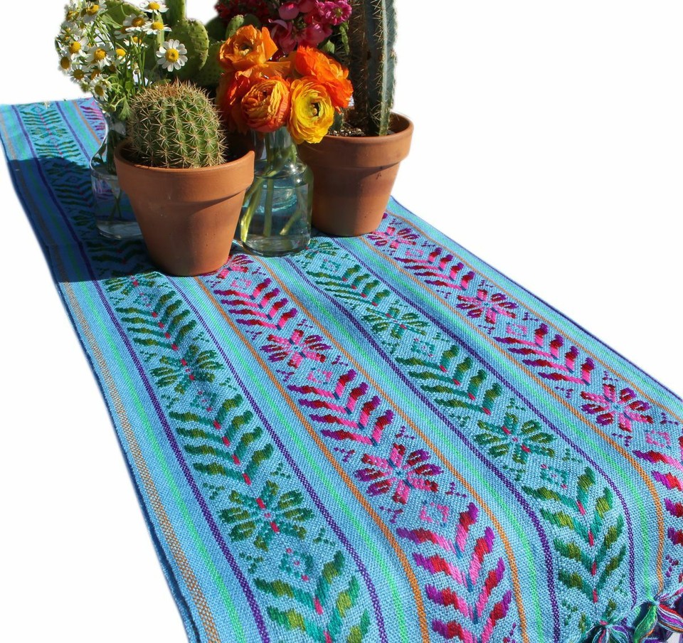 Mexican Rebozo Serape Aztec Table Runner 80" by 14". Choose from many ...