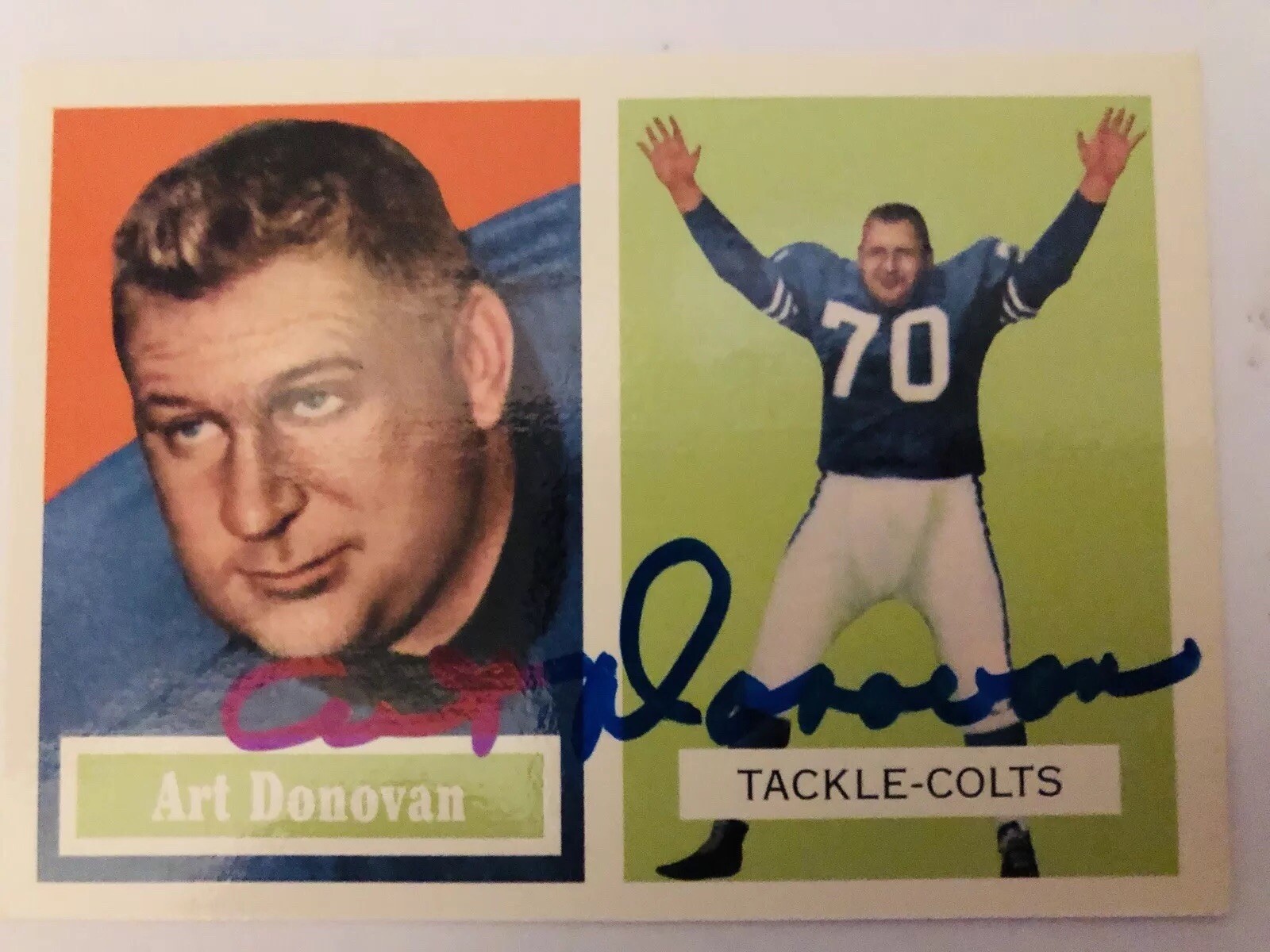 Art Donovan Autographed Card Baltimore Colts | eBay