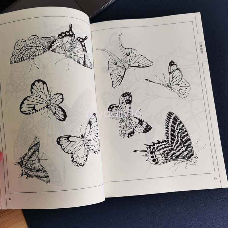Butterfly Drawing Sketching Manuscript Sheet Tattoo Flash Book Art ...