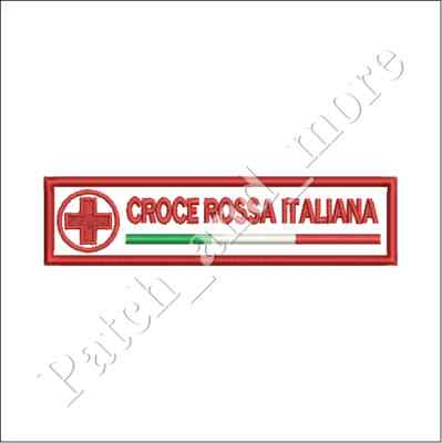 [Patch] CROCE ROSSA ITALIANA CRI cm 12 x 3 toppa A STRAPPO ricamo -1178 ...