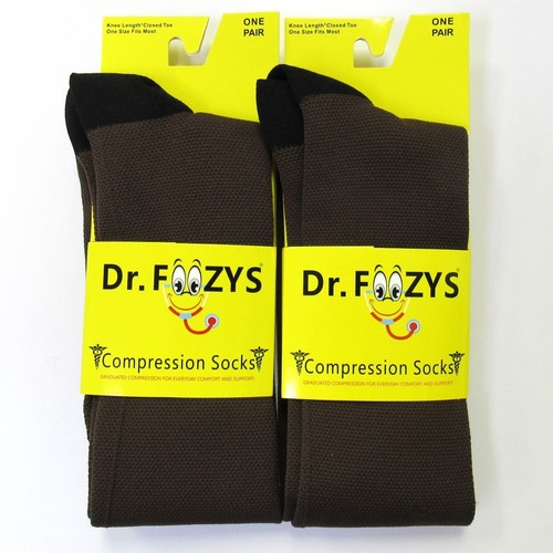 2 Pairs Foozys Brown Compression Knee Socks Unisex Men Women | eBay