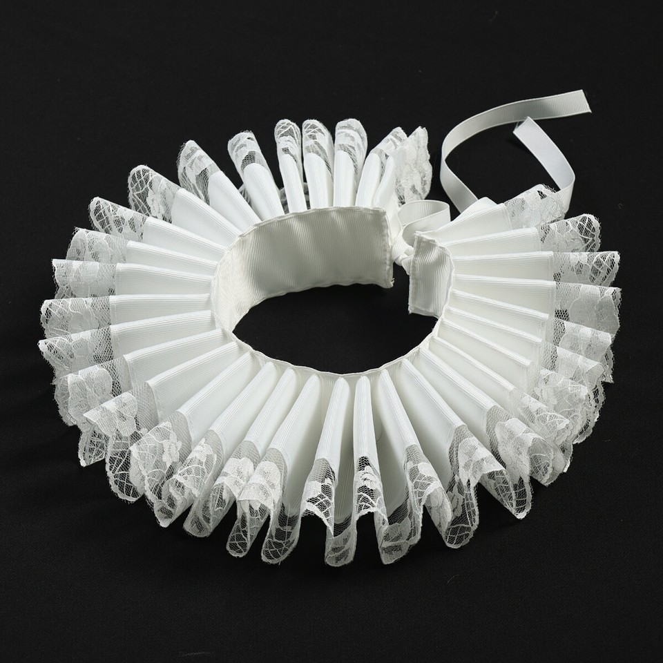 Elizabethan Ruff Collar Victorian Glitter Ruff Collar Renaissance Neck ...