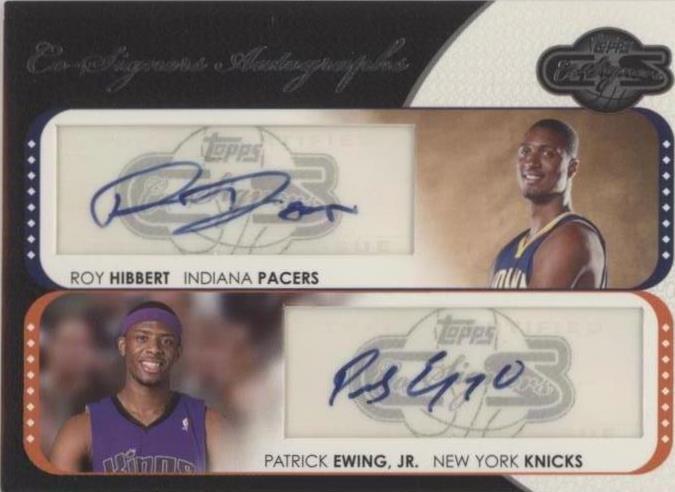 2008-09 Topps Co-Signers - Dual Autographs Roy Hibbert, Patrick Ewing ...
