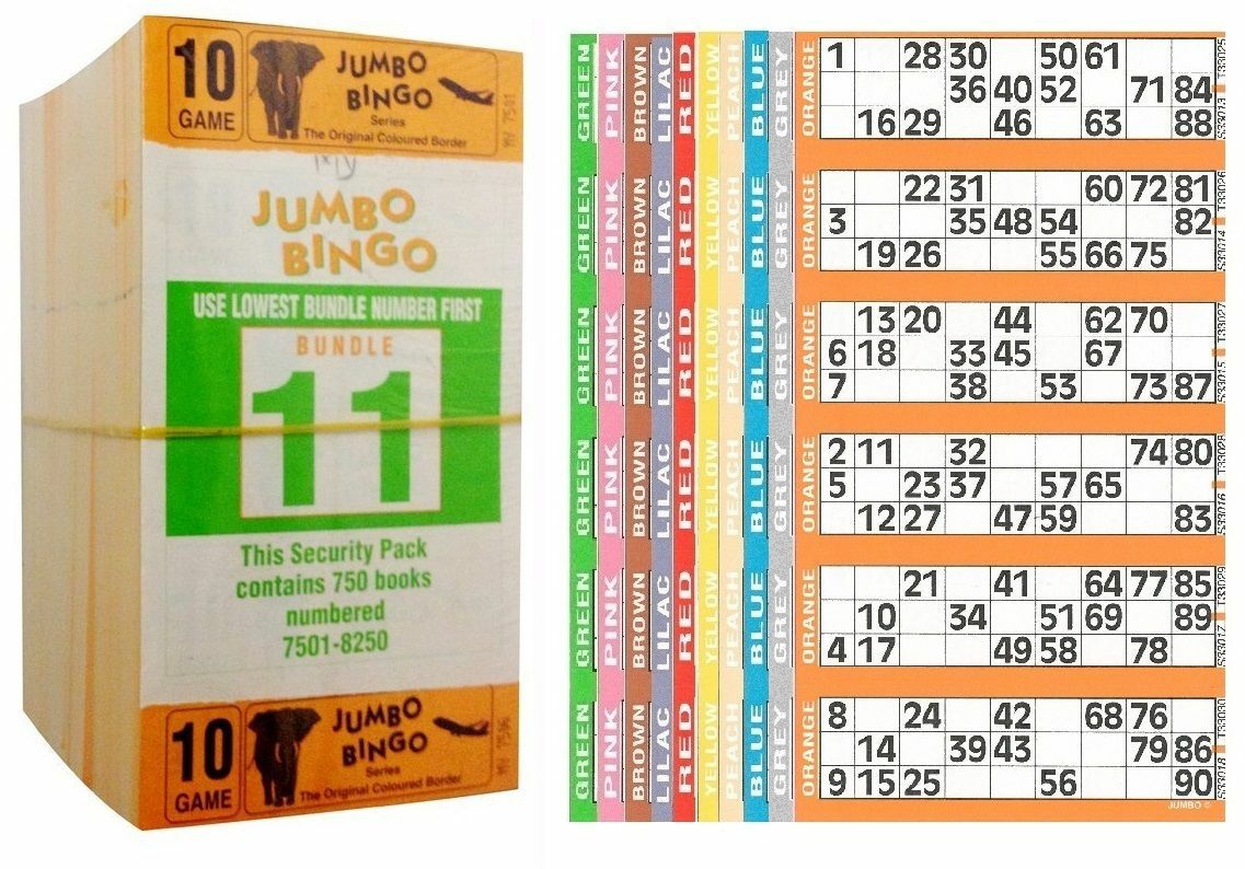 60 10 PAGE GAMES JUMBO BINGO TICKETS 6 TO VIEW JUMBO BINGO BOOKS -10 ...