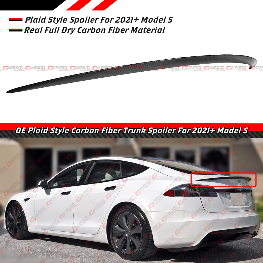 FOR 2021-2025 TESLA MODEL S OE PLAID STYLE REAL CARBON FIBER TRUNK ...