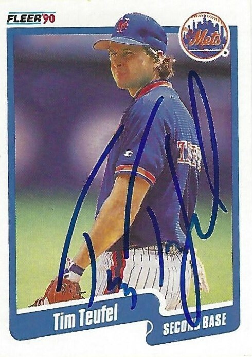 Autographed/Signed 1990 Fleer #218-Tim Teufel New York Mets | eBay