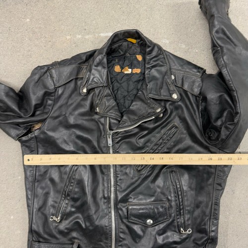 Vintage Men's Black Leather Biker Motorcycle Jacket | eBay
