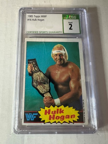1985 Topps HULK HOGAN RC #16 WWF WWE GOAT Hulkamania Low End Rare CSG 2 ...