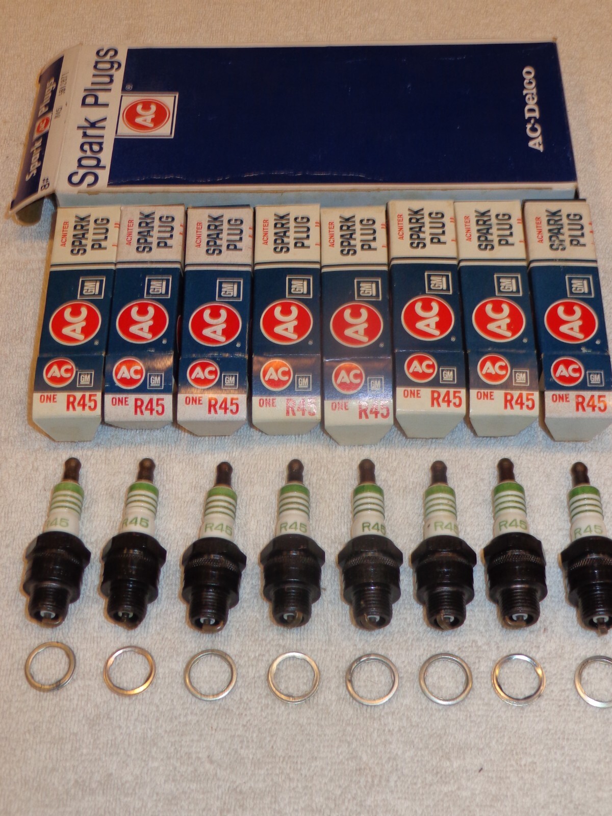 (8) .. ‘NOS’ AC-R45 Spark Plugs .. GM # 5613871.. Made in USA | eBay