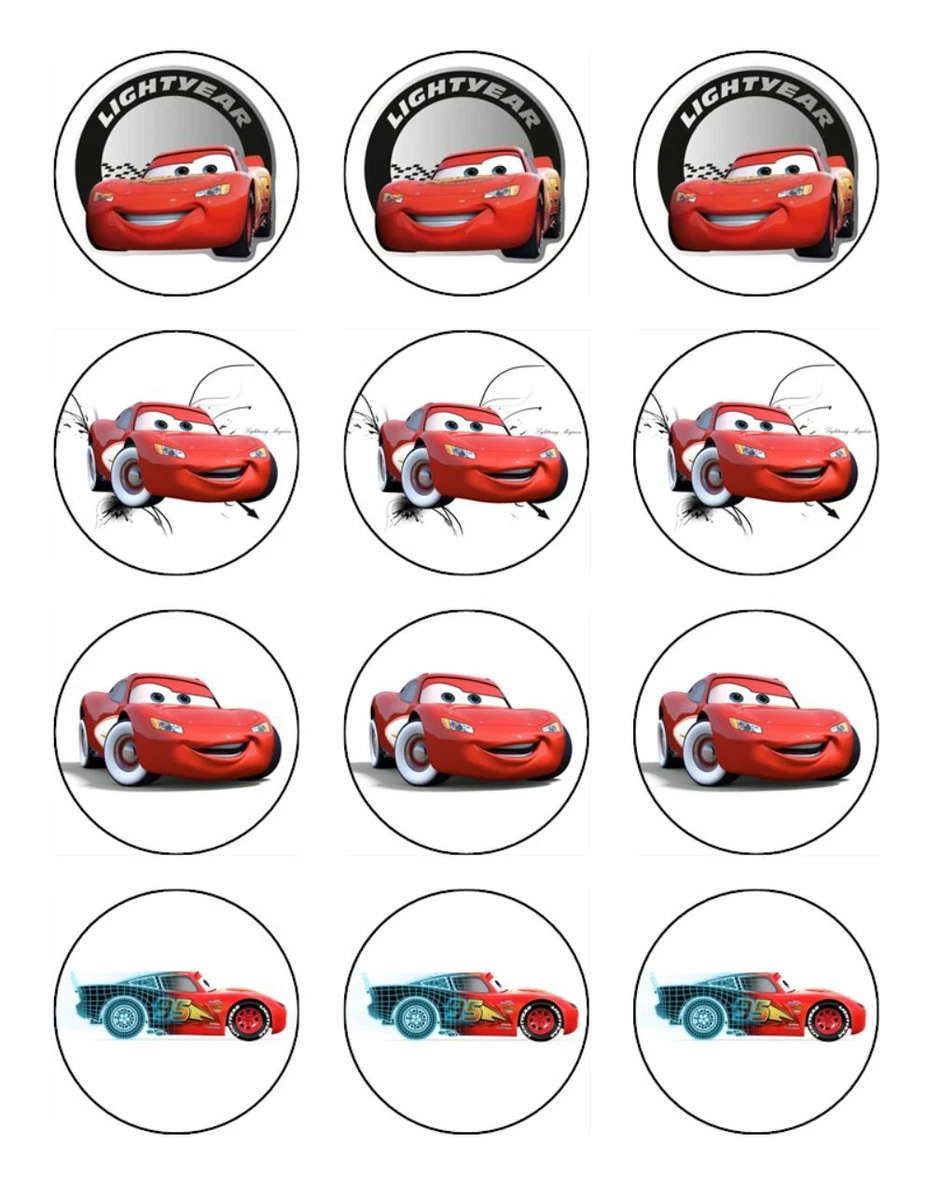 FREE Printable Disney Cars Lightning McQueen Cupcake, 45% OFF