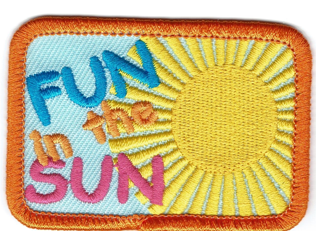 Girl Boy Cub FUN IN THE SUN Summer Patches Crests Badges SCOUTS GUIDE ...