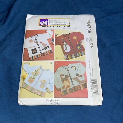 McCall's Pattern M4735 Pearl Louse Designs Seasonal Appliqued Cardigans ...