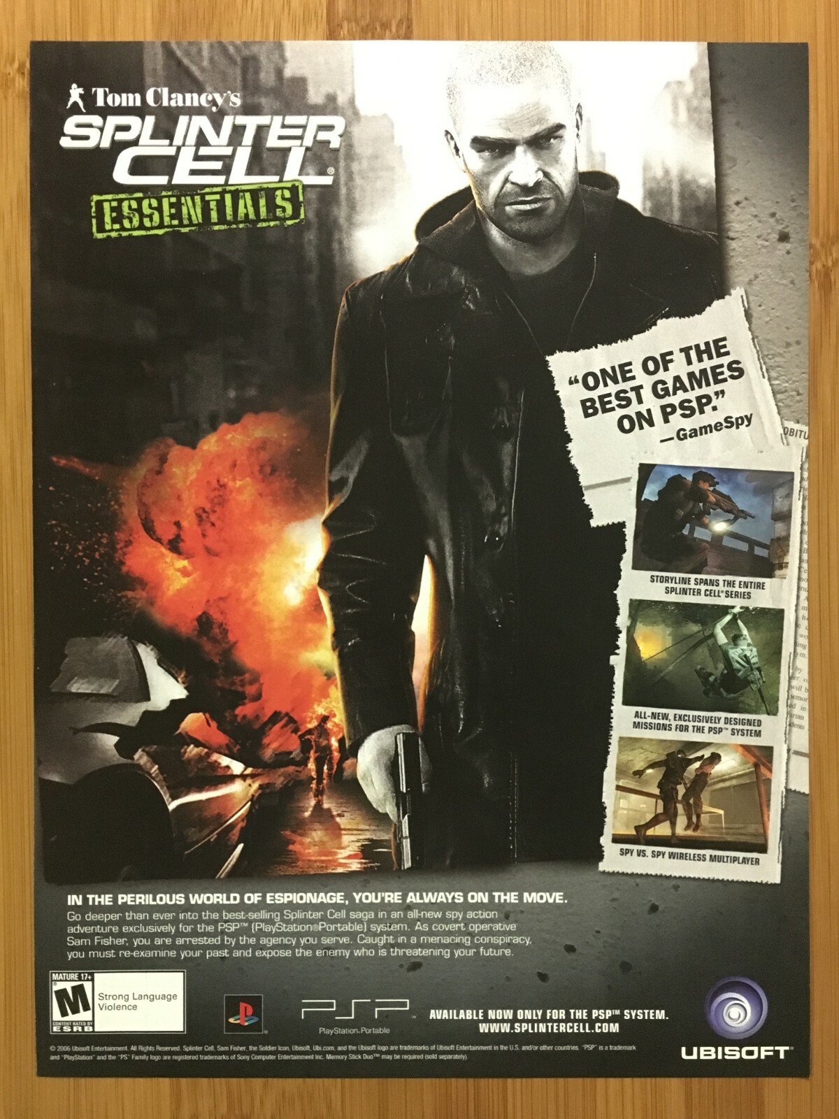 Tom Clancy's Splinter Cell: Essentials PSP 2006 Vintage Print Ad/Poster ...