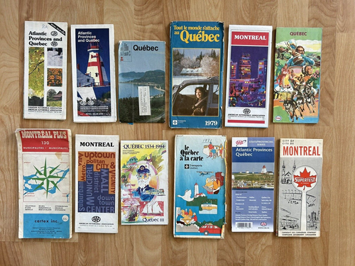 Vintage 80s-90s Canada Quebec and Montreal Road Maps Lot of 12 | eBay