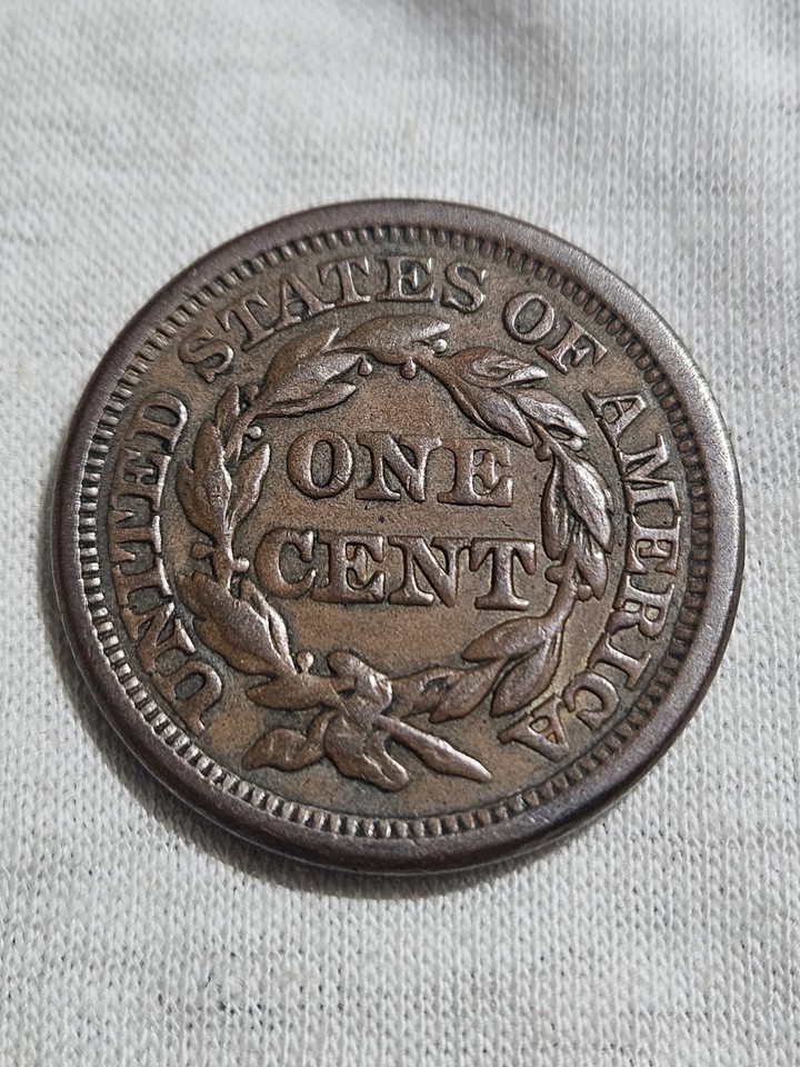 1854 Braided Hair Large Cent EF | eBay