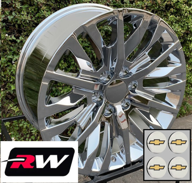 20 x9" inch Chevy Silverado 1500 OEM Specs Wheels Chrome 2019 Sierra ...