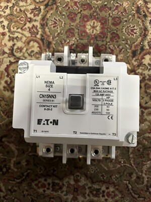 Cutler Hammer CN15NN3A SER B1 Contactor Size 4 120 V Coil Volt 135 Amp ...