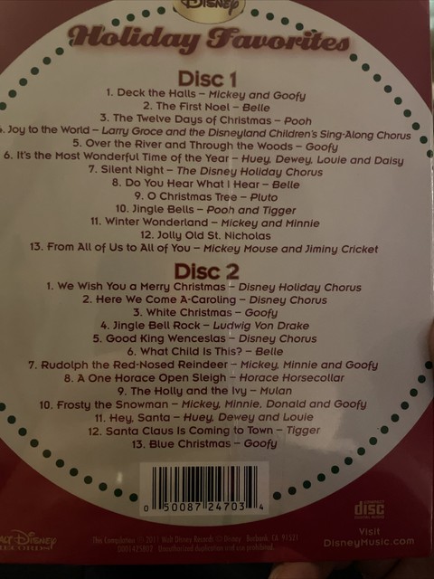 Disney Holiday Favorites 2 Disc CD Songs of The Season for sale online ...
