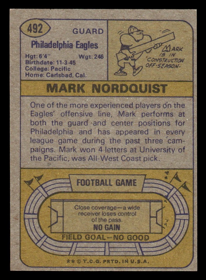 1974 Topps #492 Mark Nordquist | eBay