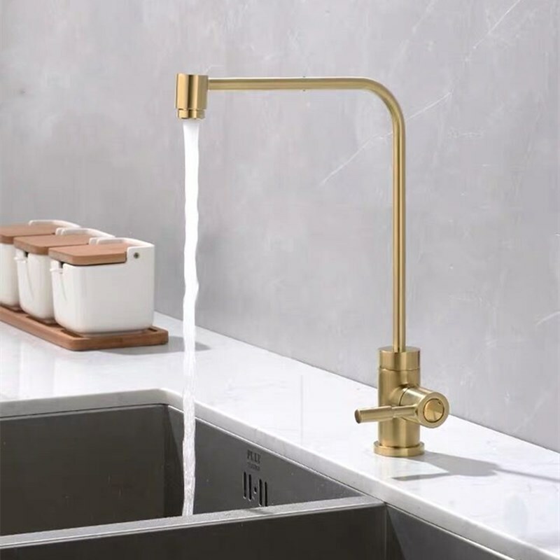 Water Filter kitchen Faucet Cold Water Tap Brushed Gold Pure Water ...