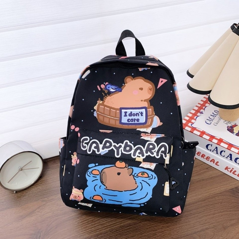 Cartoon Capybara Backpack Breathable Book Bag New Student Schoolbag ...