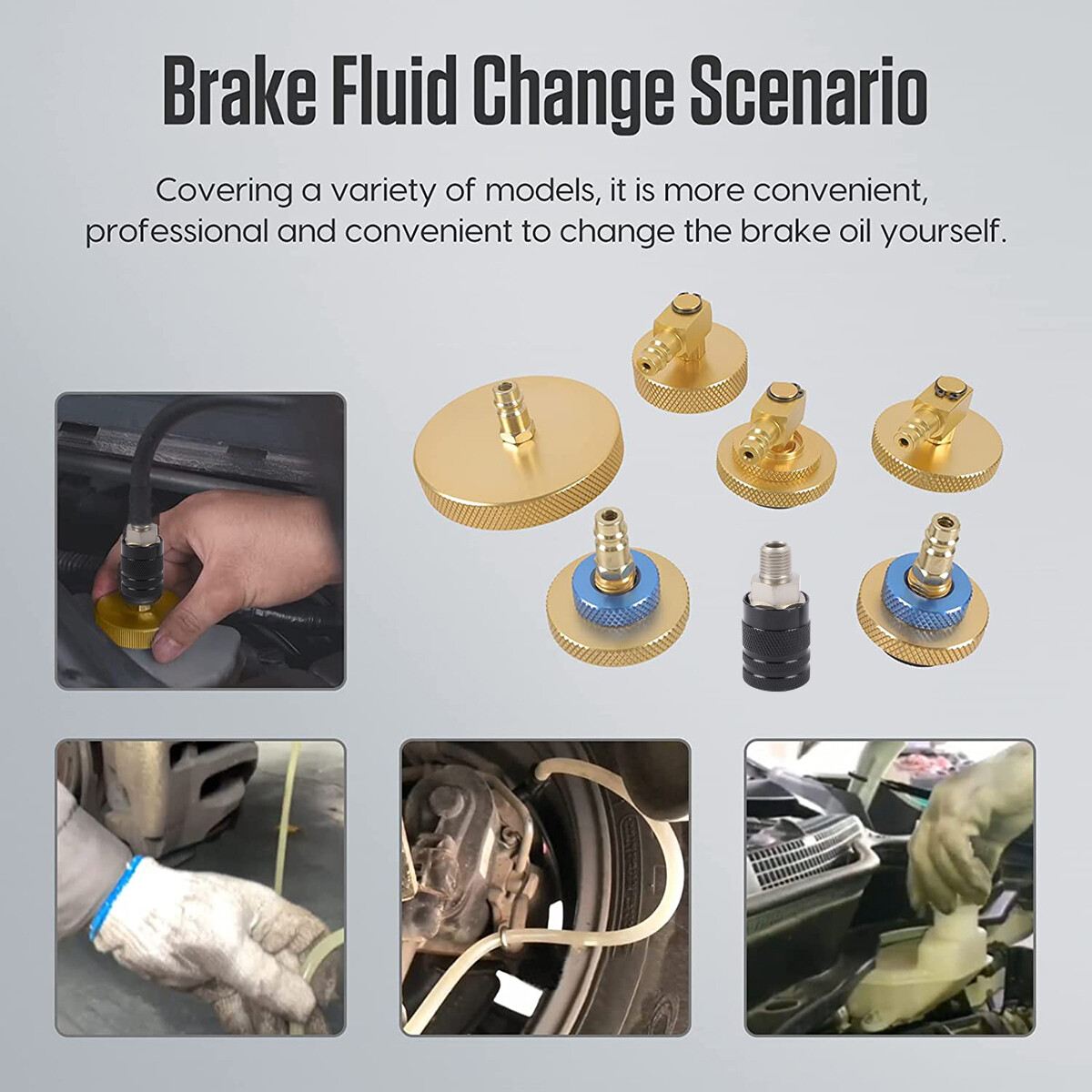 Brake Bleeder Master Cylinder Adapter Set Brake Fluid Bleeding for Most ...