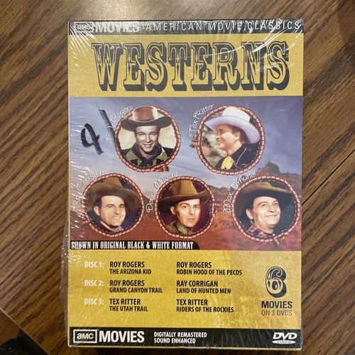 AMC Westerns DVD 6 Movies 3 Disc Boxed Set Rogers Trigger B & W ...