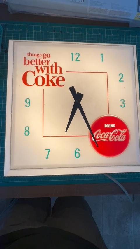 VINTAGE COCA COLA WALL CLOCK HANOVER MANUFACTURING INC 1825 OHIO | eBay