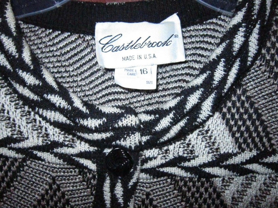 Castlebrook Size 16 Vintage Cardigan Sweater Knit Jacket Button Down ...