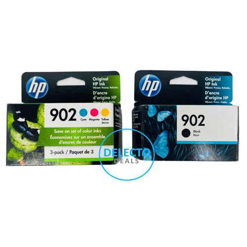 Genuine 4-Pack HP 902 Black & Color B/C/M/Y Ink X4E05AN NEW SEALED ...