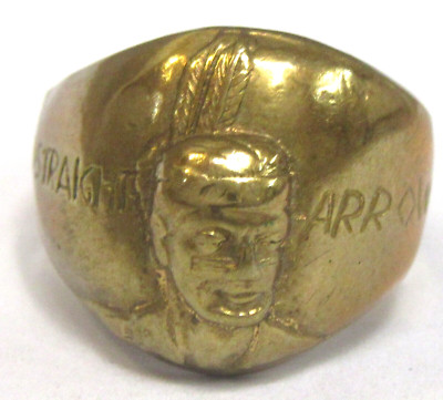 1950 STRAIGHT ARROW PORTRAIT RING w/secret code words Nabisco radio ...