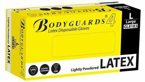Bodyguard Lightly Powdered Latex Disposable Gloves (Set of 100) (GL8183 ...