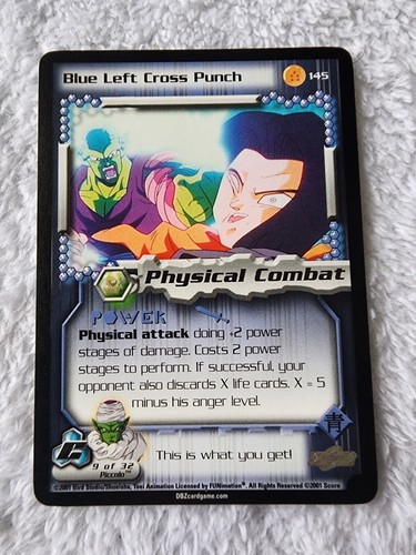 DBZ Dragon Ball Z Blue Left Cross Punch 145 CCG Unlimited Cell Saga LP ...