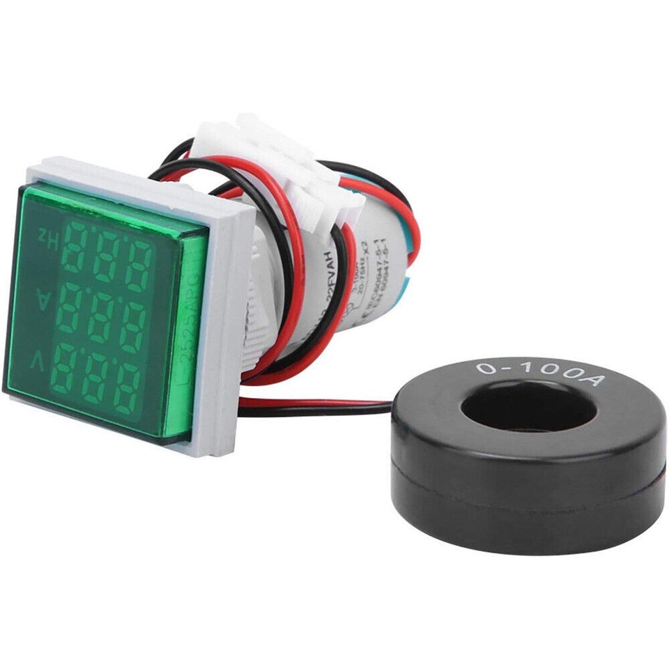 2x AC 60-500V 0-100A 3 in 1 Voltmeter Ammeter 22mm LED Volt/AMP ...