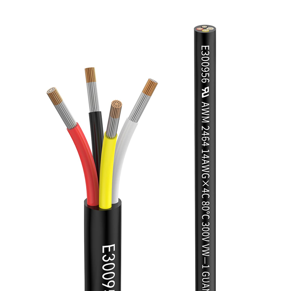 14 Awg 4 Conductor Electrical Wire 4 Core Extension Cable 20Feet UL2464 ...